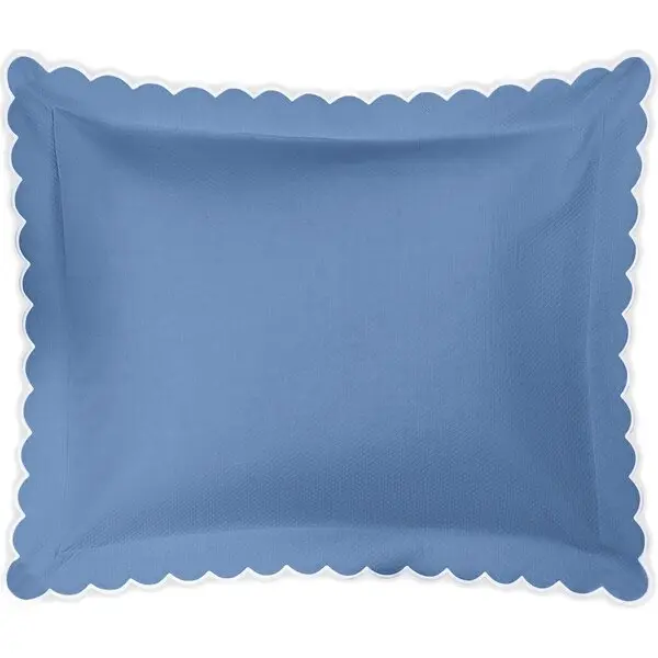MATOUK Diamond Piqué Sham - Azure
