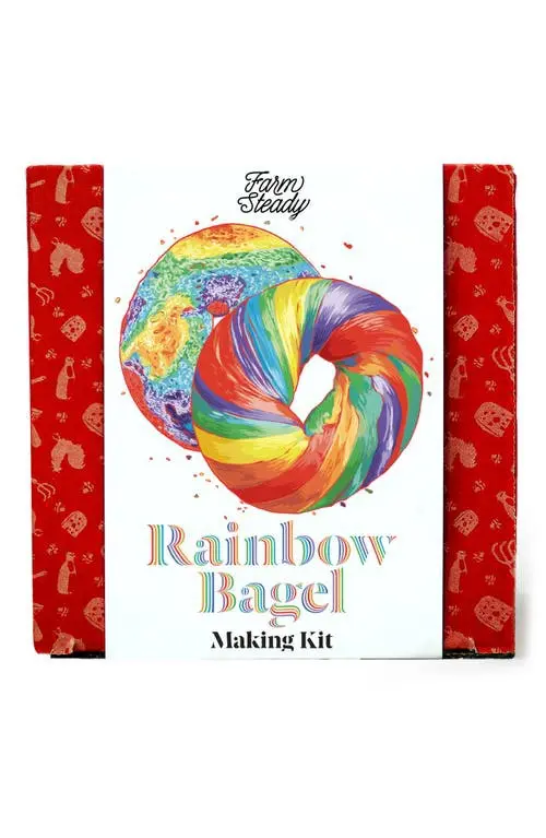 BROOKLYN BREW SHOP Farmsteady Rainbow Bagel Making Kit - Red