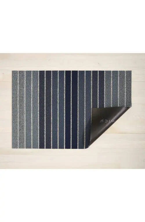 CHILEWICH Block Stripe Indoor/outdoor Doormat - Denim
