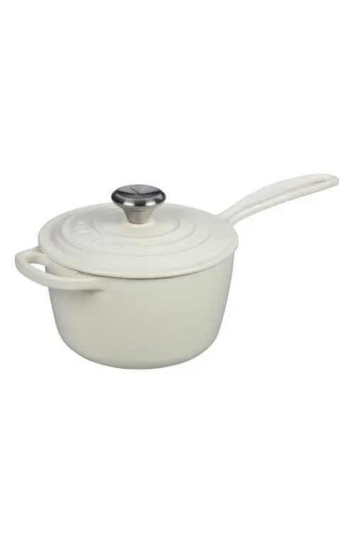 LE CREUSET Signature 1.75-quart Enameled Cast Iron Saucepan - White