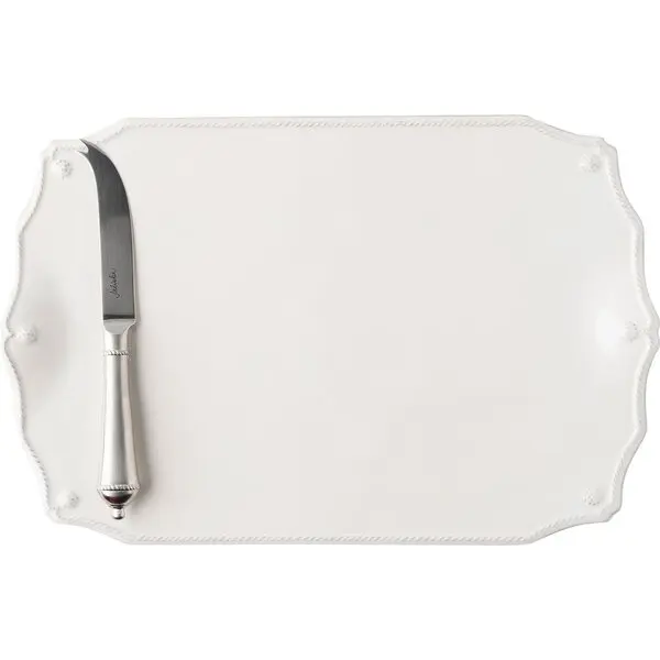 JULISKA Berry And Thread Serving Board & Knife - Whitewash