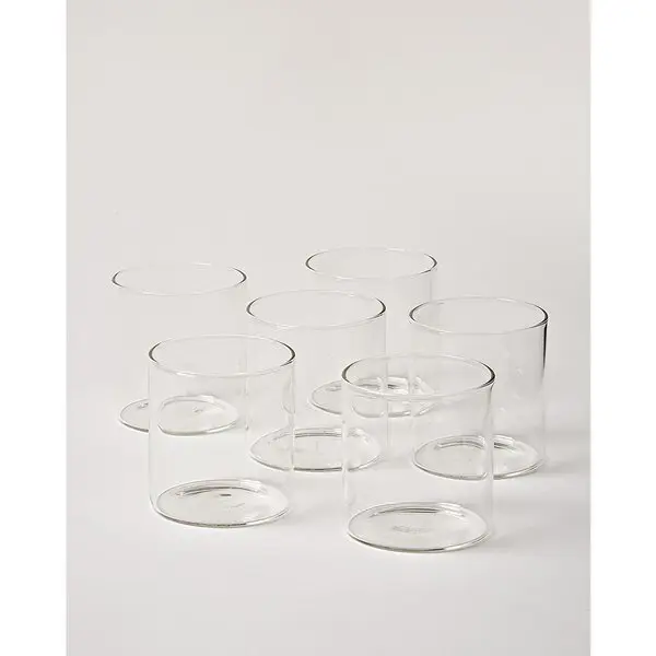FARMHOUSE POTTERY Silo Set Of 6 Juice Glasses - Clear