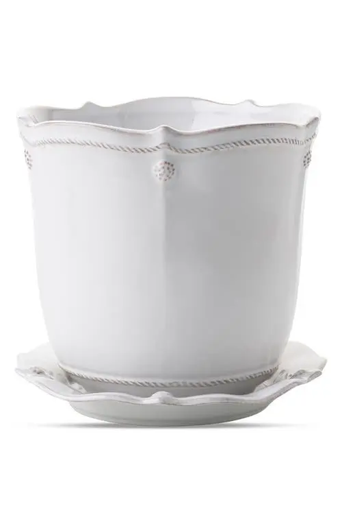 JULISKA Berry & Thread Planter With Saucer - Whitewash