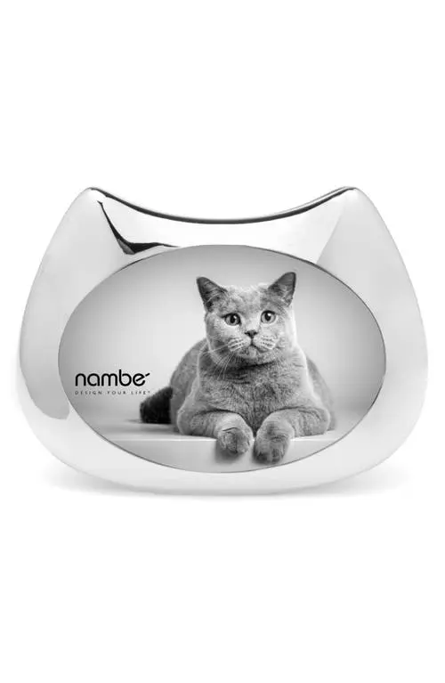 NAMBE Cat Picture Frame - Silver Plate