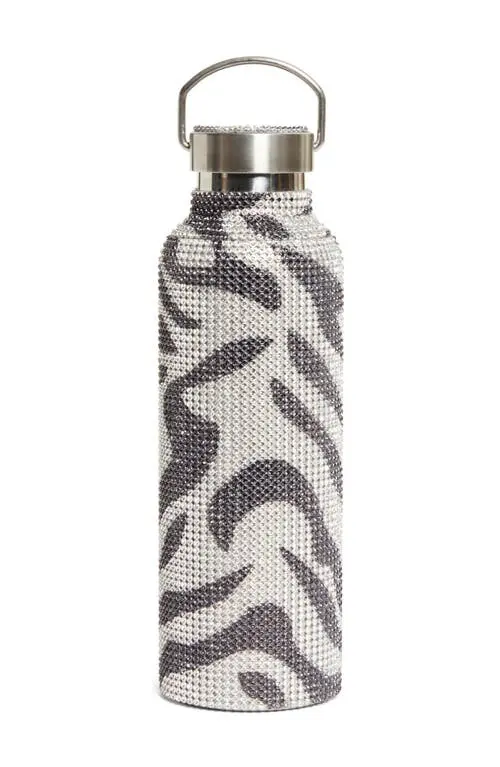 Collina Strada Crystal Embellished Insulated Water Bottle - Zebra