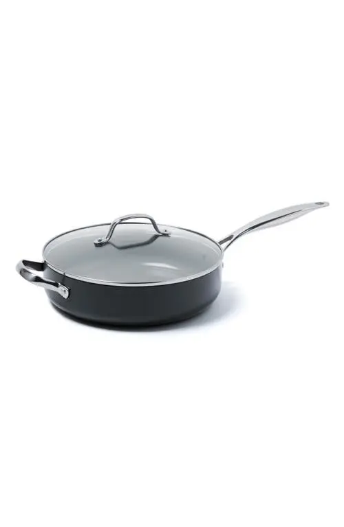 GREENPAN Valencia 4 1/2-quart Anodized Aluminum Ceramic Nonstick Sauté Pan With Glass Lid - Black