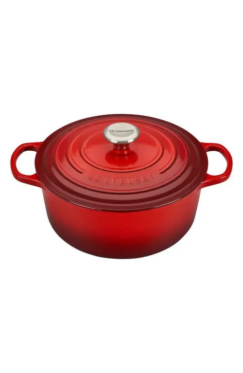 LE CREUSET Signature 5.5-quart Round Enamel Cast Iron French/dutch Oven - Cerise