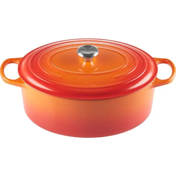 LE CREUSET Signature 9 1/2 Quart Oval Enamel Cast Iron French/dutch Oven - Flame