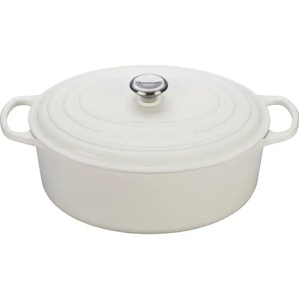 LE CREUSET Signature 9 1/2 Quart Oval Enamel Cast Iron French/dutch Oven - White