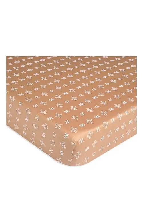 CRANE BABY Cotton Sateen Fitted Crib Sheet - Copper Dash