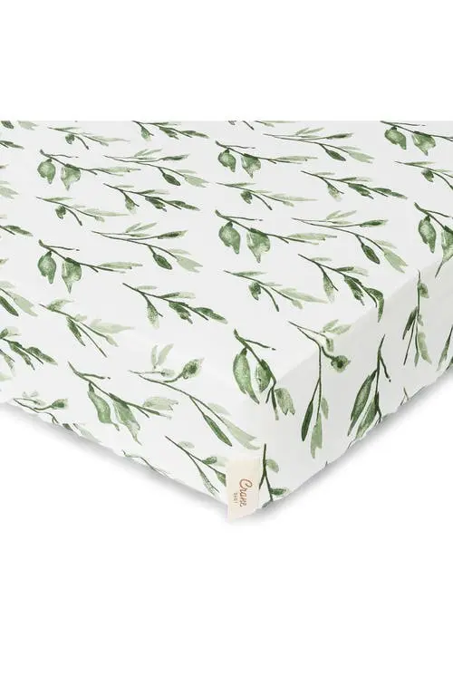 CRANE BABY Cotton Sateen Fitted Crib Sheet - White