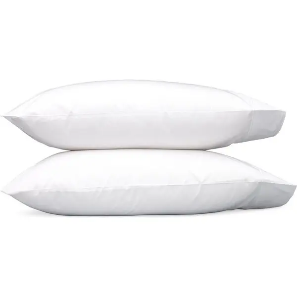 MATOUK Ansonia Set Of 2 500 Thread Count Pillowcases - White/ White
