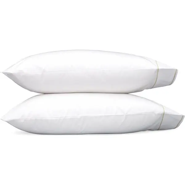 MATOUK Ansonia Set Of 2 500 Thread Count Pillowcases - White/ivory