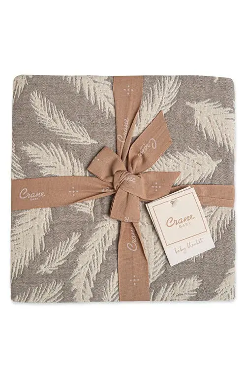 CRANE BABY Jacquard Cotton Blanket - Grey