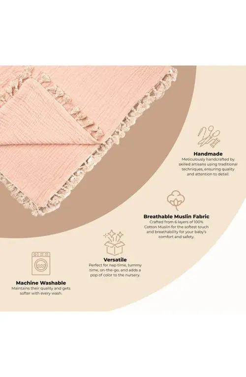 CRANE BABY Muslin Blanket - Pink