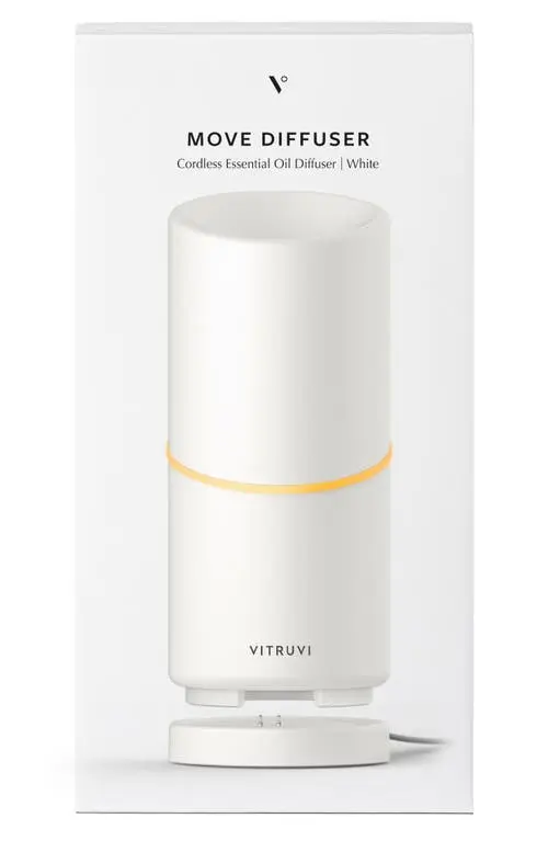 VITRUVI Move Cordless Essential Oil Diffuser - White