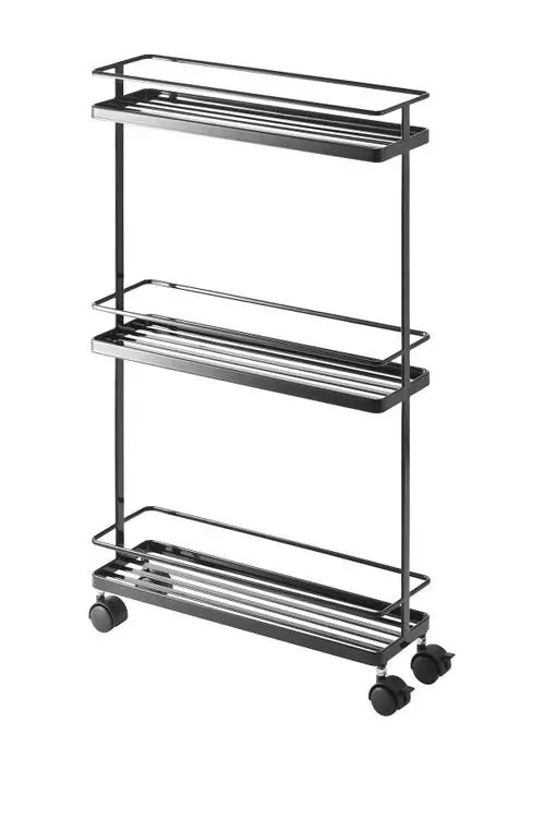 YAMAZAKI Tower Rolling Kitchen Storage Rack - Black