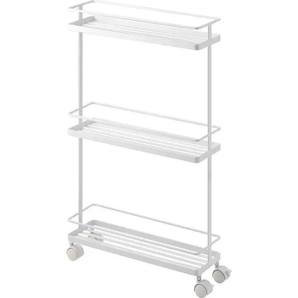 YAMAZAKI Tower Rolling Kitchen Storage Rack - White