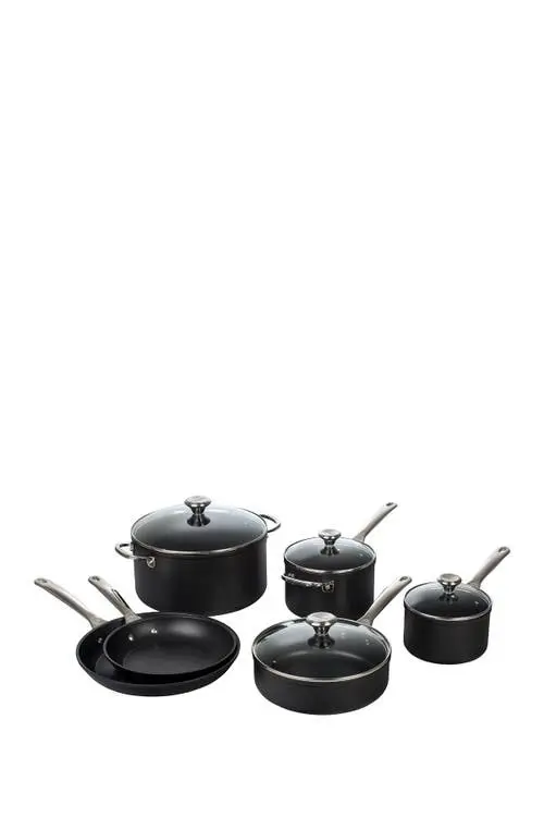 LE CREUSET 10-piece Toughened Nonstick Pro Cookware Set - Black