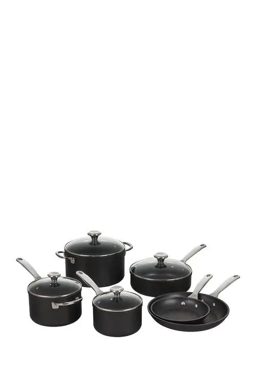 LE CREUSET 10-piece Toughened Nonstick Pro Cookware Set - Black