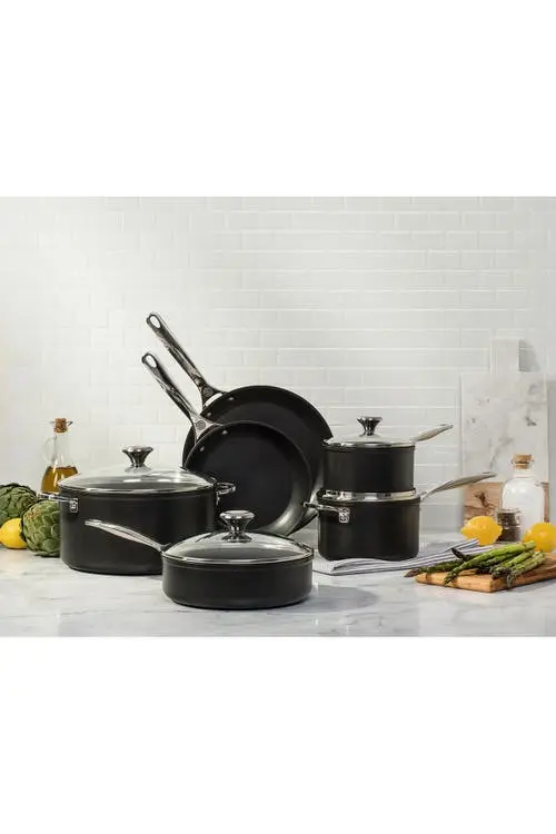 LE CREUSET 10-piece Toughened Nonstick Pro Cookware Set - Black
