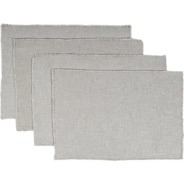 POM POM AT HOME Oakville Set Of 4 Placemats - Light Grey