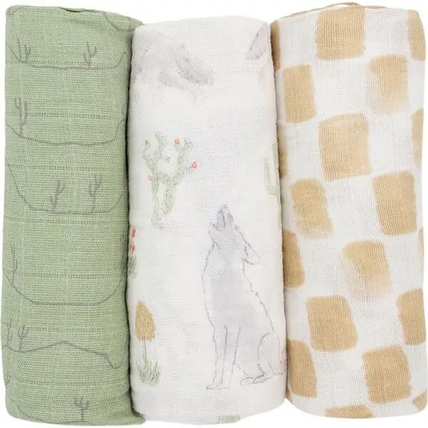LITTLE UNICORN 3-pack Cotton Muslin Swaddle Blankets - Desert Night