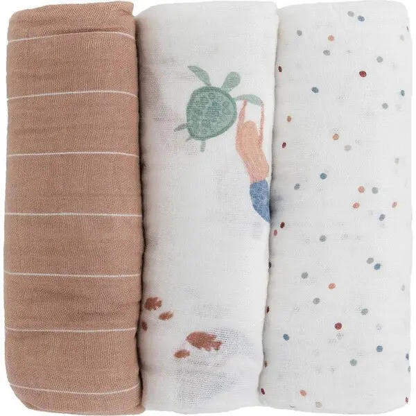 LITTLE UNICORN 3-pack Cotton Muslin Swaddle Blankets - Mermaids