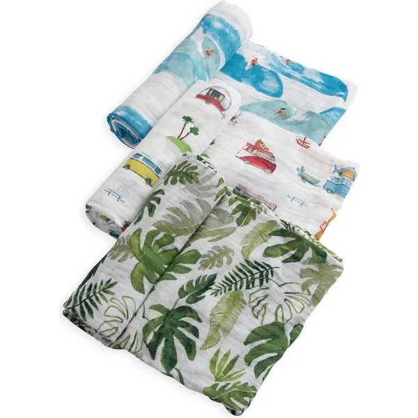 LITTLE UNICORN 3-pack Cotton Muslin Swaddle Blankets - Summer Vibe