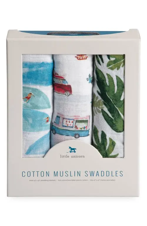 LITTLE UNICORN 3-pack Cotton Muslin Swaddle Blankets - Summer Vibe