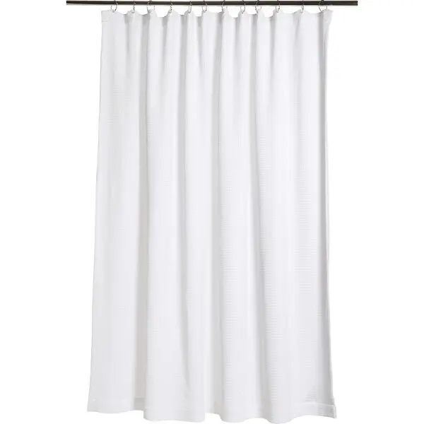 COYUCHI Organic Cotton Waffle Weave Shower Curtain - Alpine White