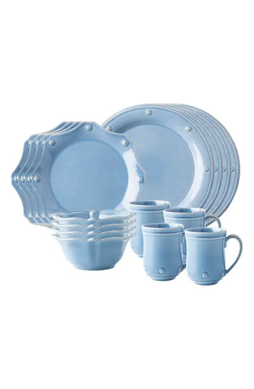 JULISKA Berry & Thread Chambray 16-piece Dinnerware Set - Whitewash