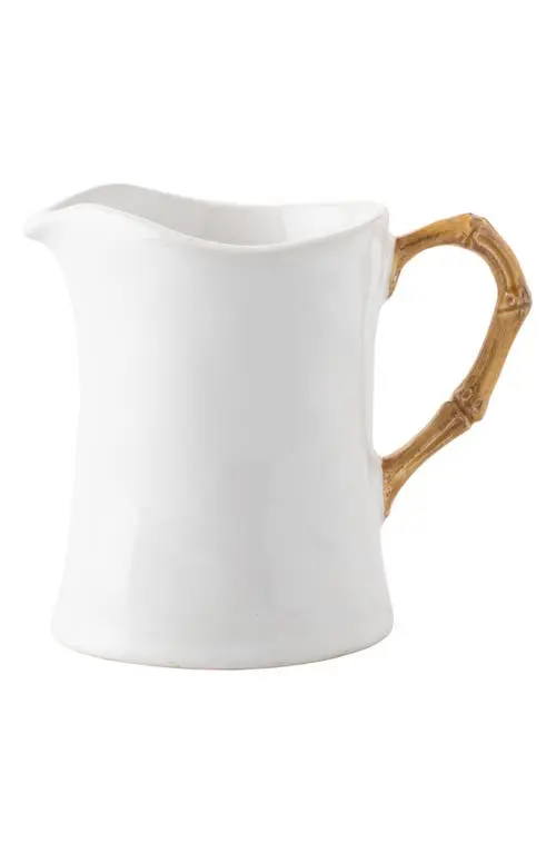 JULISKA Bamboo Ceramic Creamer Pitcher - Bamboo Natural