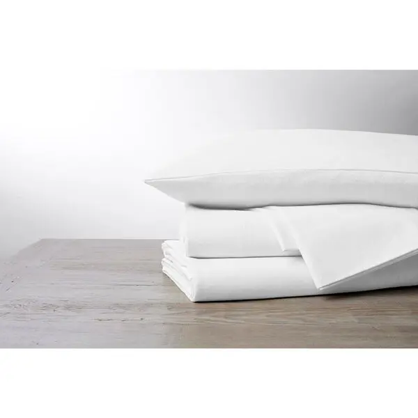 COYUCHI Cloud Brushed Organic Cotton Flannel Sheet Set - Alpine White