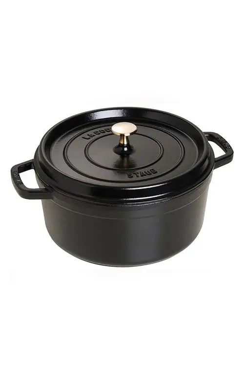 STAUB 5.5-quart Enameled Cast Iron Dutch Oven - Matte Black