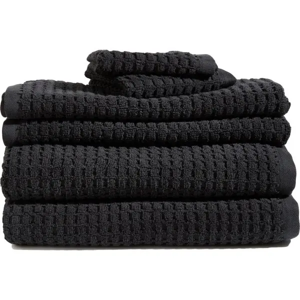 Dkny Quick Dry 6-piece Bath Towel - Black