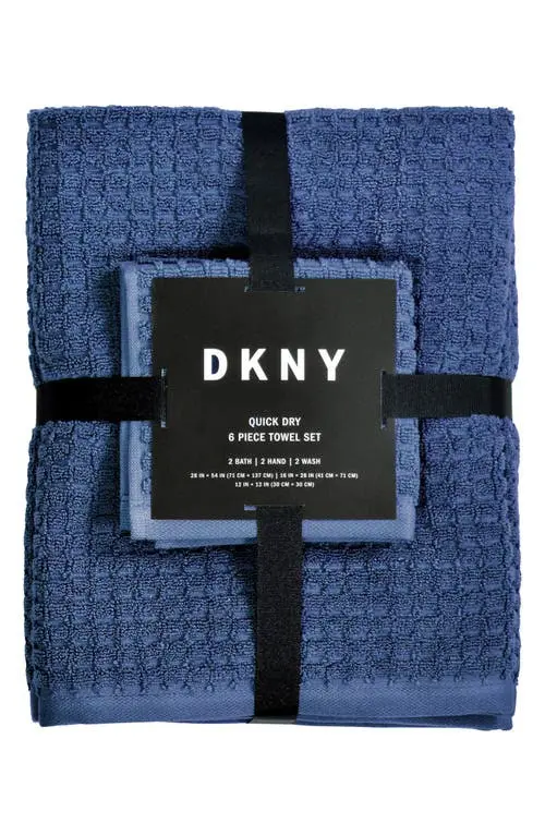 Dkny Quick Dry 6-piece Bath Towel - Denim
