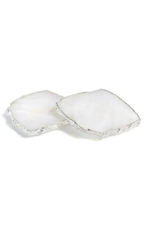 ANNA NEW YORK Kivita Set Of 2 Coasters - Crystal Silver