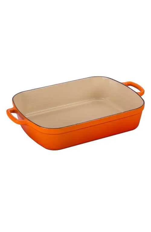 LE CREUSET Signature 3 Quart Enameled Cast Iron Roaster - Flame