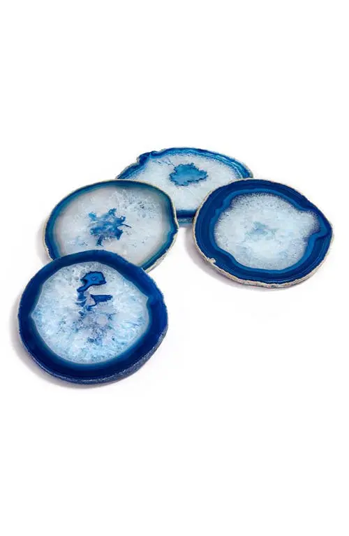 ANNA NEW YORK Pedra Set Of 4 Agate Coasters - Azure/blue