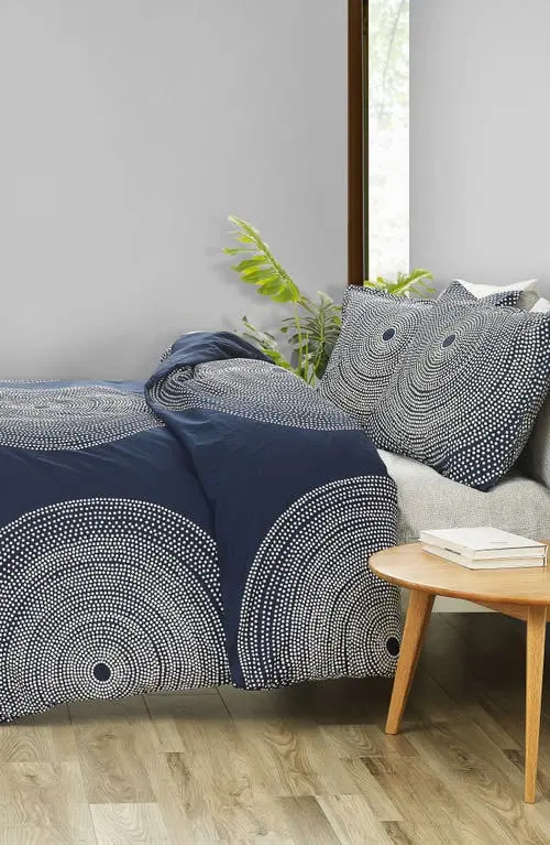 Marimekko Fokus Duvet Cover & Sham Set - Dark Blue