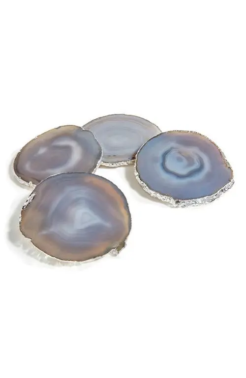 ANNA NEW YORK Lumino Set Of 4 Agate Coasters - Smoke