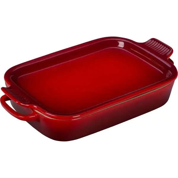 LE CREUSET 3 1/2 Quart Stoneware Casserole & Platter Lid - Cherry