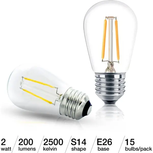 BRIGHTECH Ambience Pro Led S14 2500k 2-watt 15-pack Light Bulbs