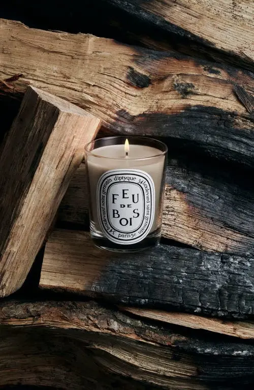 DIPTYQUE Feu De Bois Scented Candle - Clear Vessel