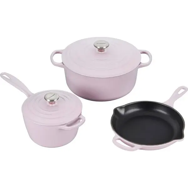 LE CREUSET 5-piece Signature Enameled Cast Iron Cookware Set - Shallot