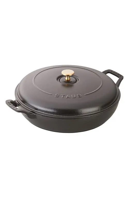 STAUB 3.5-quart Enameled Cast Iron Braiser - Matte Black