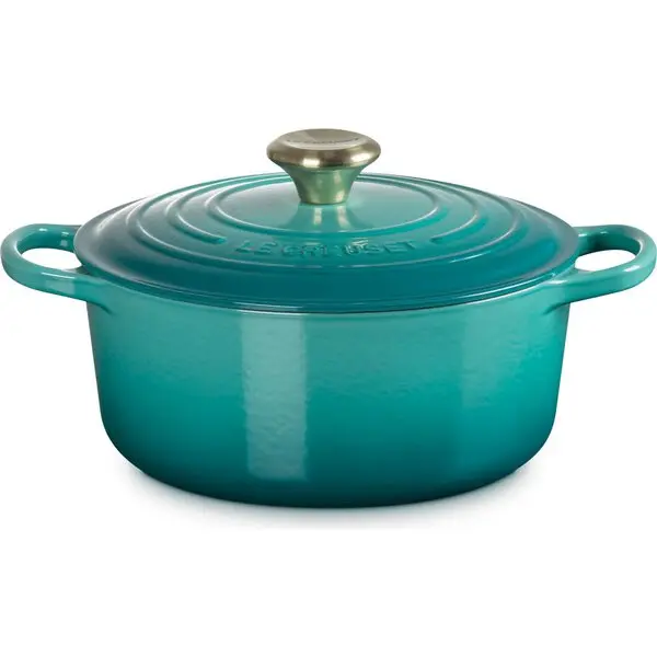 LE CREUSET Signature 4.5-quart Round Enamel Cast Iron Dutch Oven - Riviera