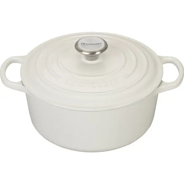 LE CREUSET Signature 4.5-quart Round Enamel Cast Iron Dutch Oven - White