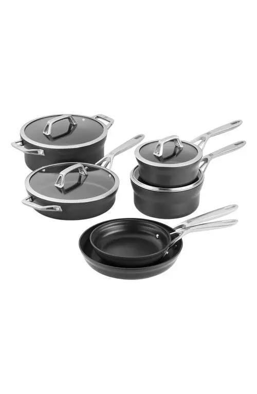ZWILLING Motion 10-piece Hard Anodized Nonstick Cookware Set - Matte Black